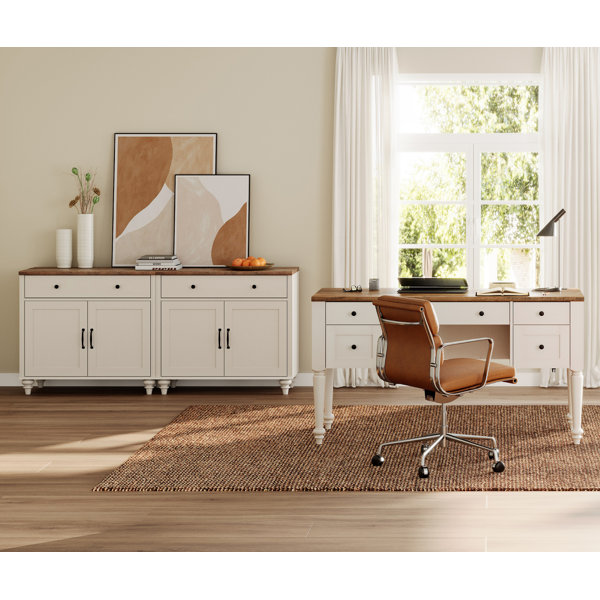 Alcott Hill® 2 - Piece Office Set, 56" Executive Desk & Set Of 2 Cabinets & Reviews | Wayfair